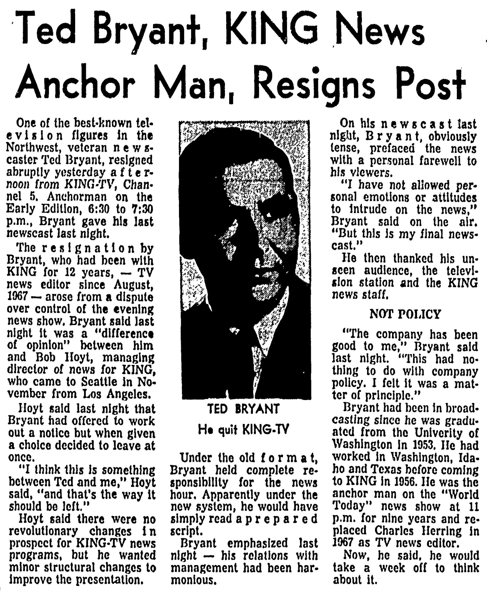 Charles Herring, Ted Bryant, Bill Corcoran Cover the 1965 PNW ...